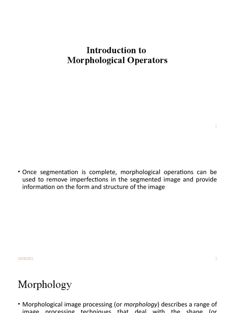 Introduction To Morphological Operators | PDF | Multidimensional Signal Processing | Computer Vision