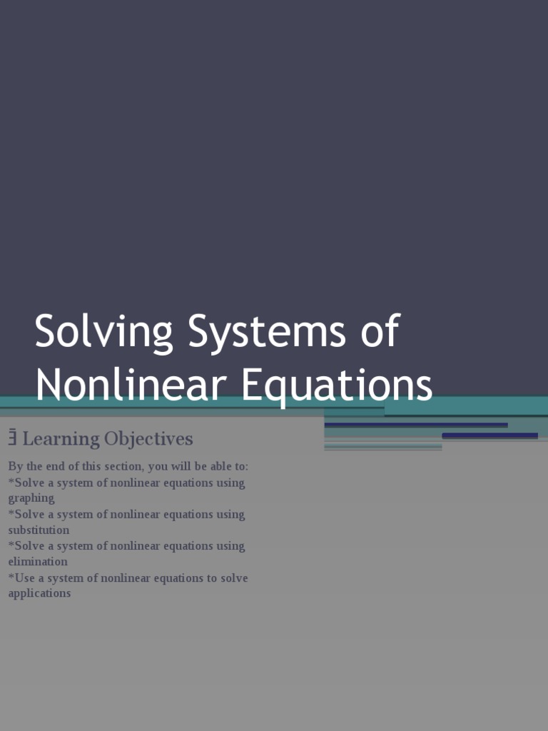 Solving Systems of Nonlinear Equations | PDF