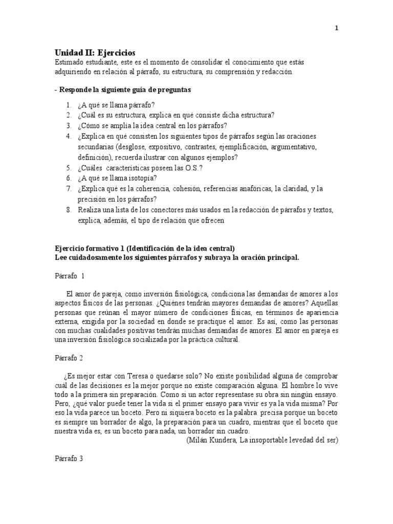 Ejercicios Del Parrafo | PDF | Sicología | Moda