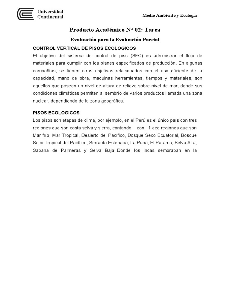 Producto Academico 02 Ecologia | PDF | Geografía Física