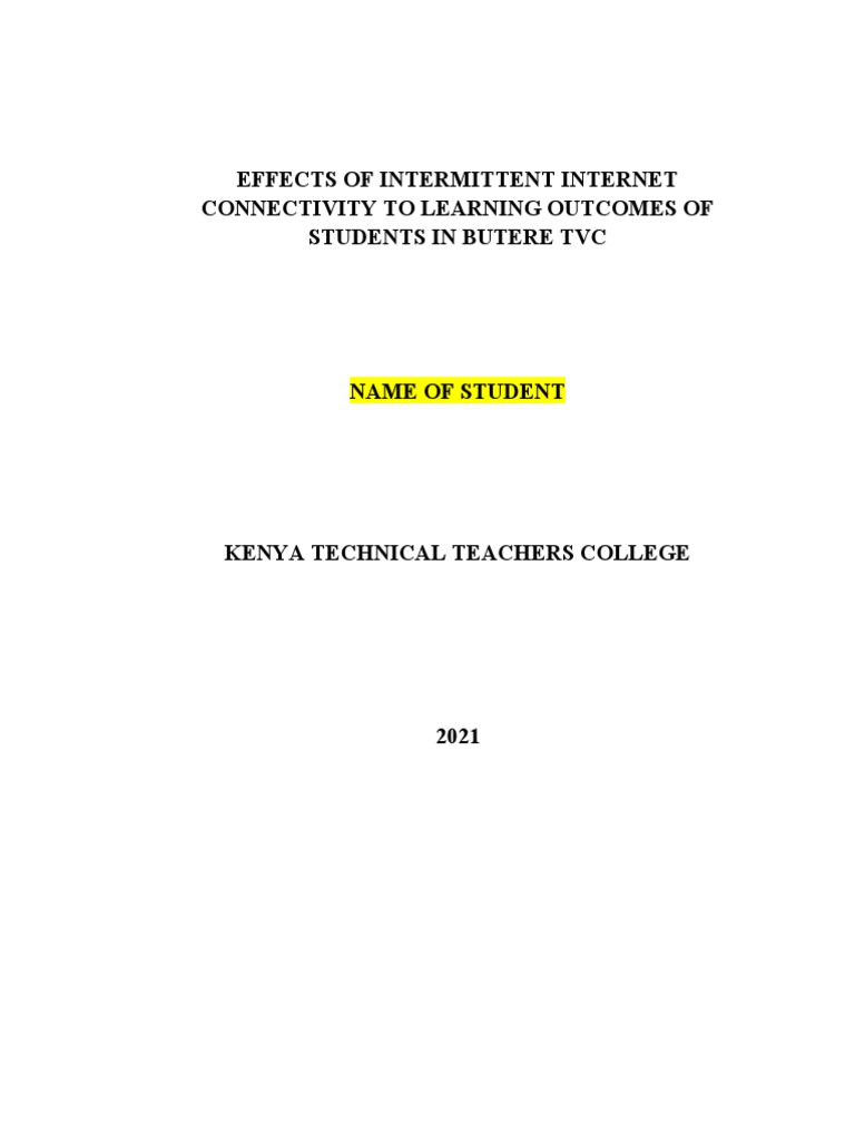 Effects of Intermittent Internet Connectivity To Learning Outcomes of ...