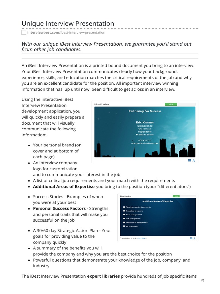 Unique Interview Presentation | PDF | Interview | Expert