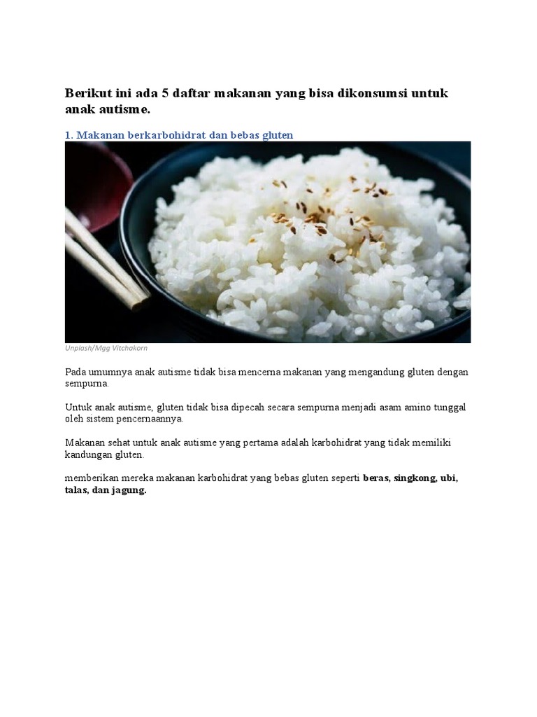 Makanan Sehat untuk Anak Autisme | PDF | Kesehatan Holistik