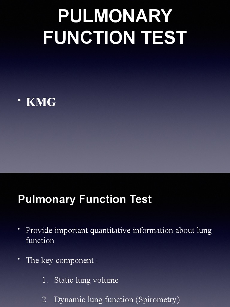 Pulmonary Function Test | PDF | Exhalation | Lung