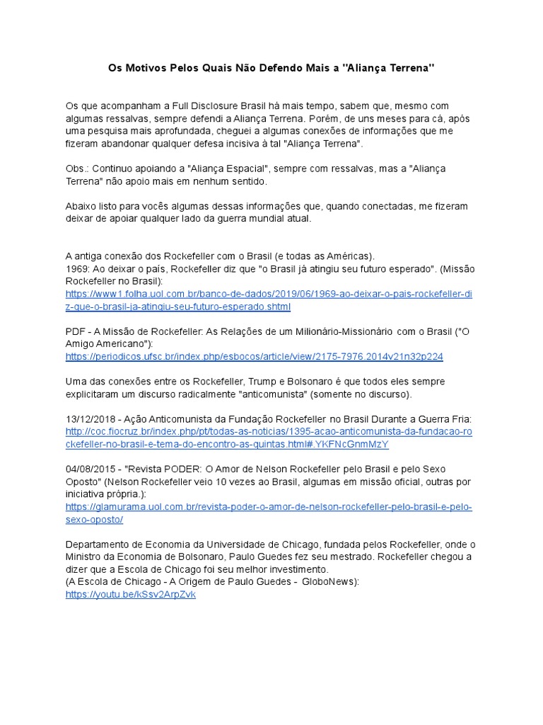 Os Motivos Pelos Quais Não Defendo Mais A Aliança Terrena | PDF ...