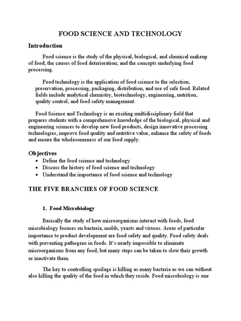 Food Science and Technology | PDF | Food Science | Foods