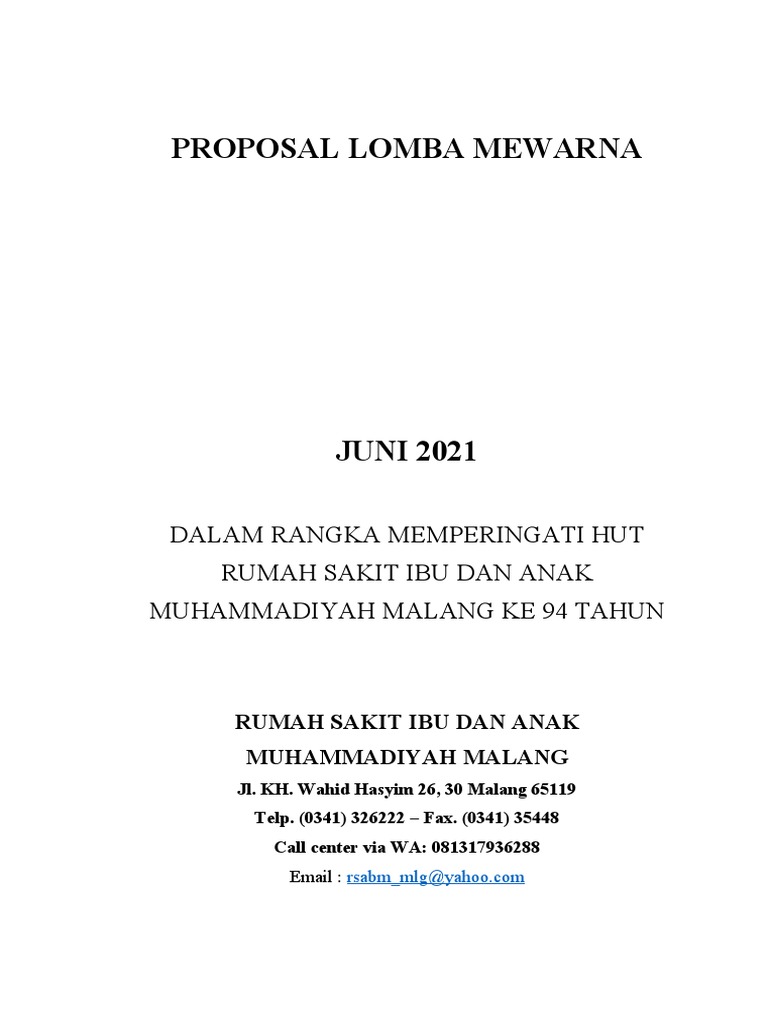 Proposal Lomba Mewarnai | PDF