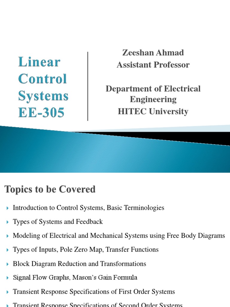 Introducation To Linear Control Systems | PDF | Control Theory ...