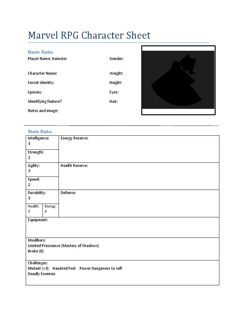 Test Character Sheet | PDF