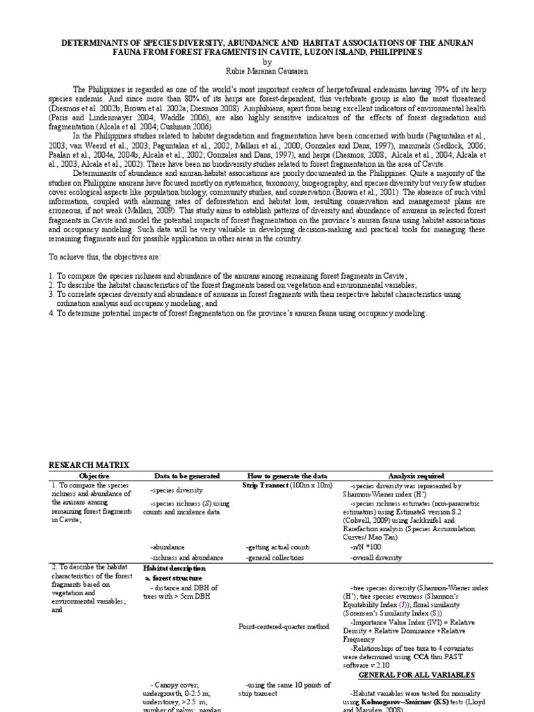 Capsule-Proposal Sample 2020 | PDF | Conservation Biology | Akaike ...