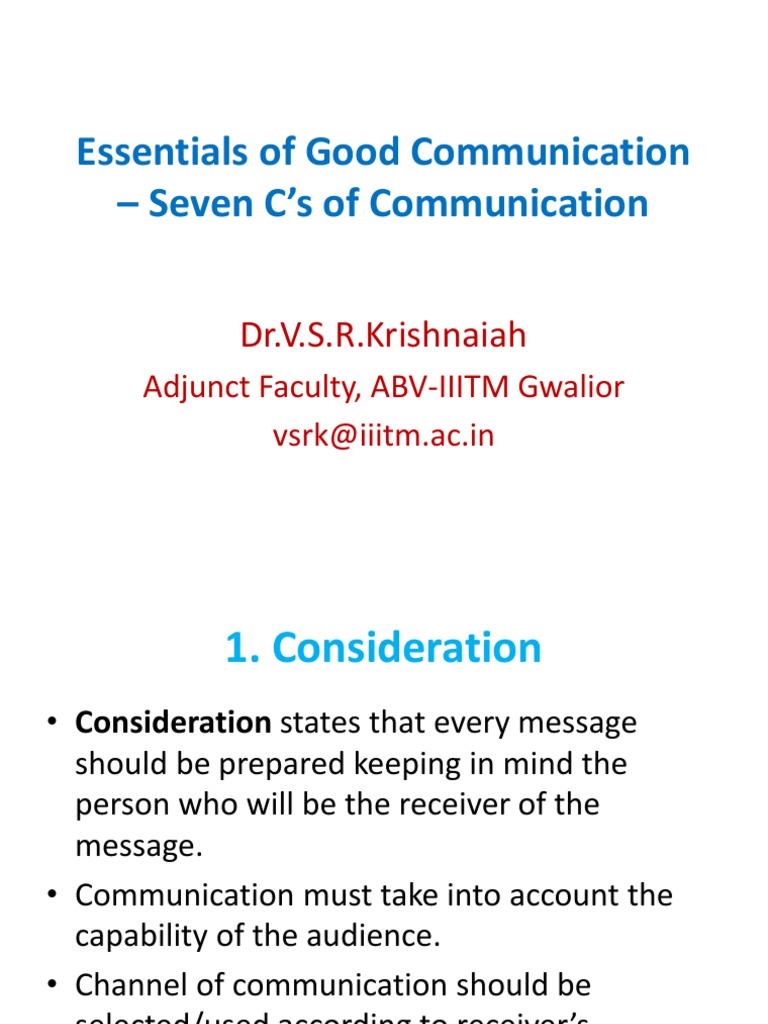 Seven Cs - Good Communication | PDF | Communication | Information