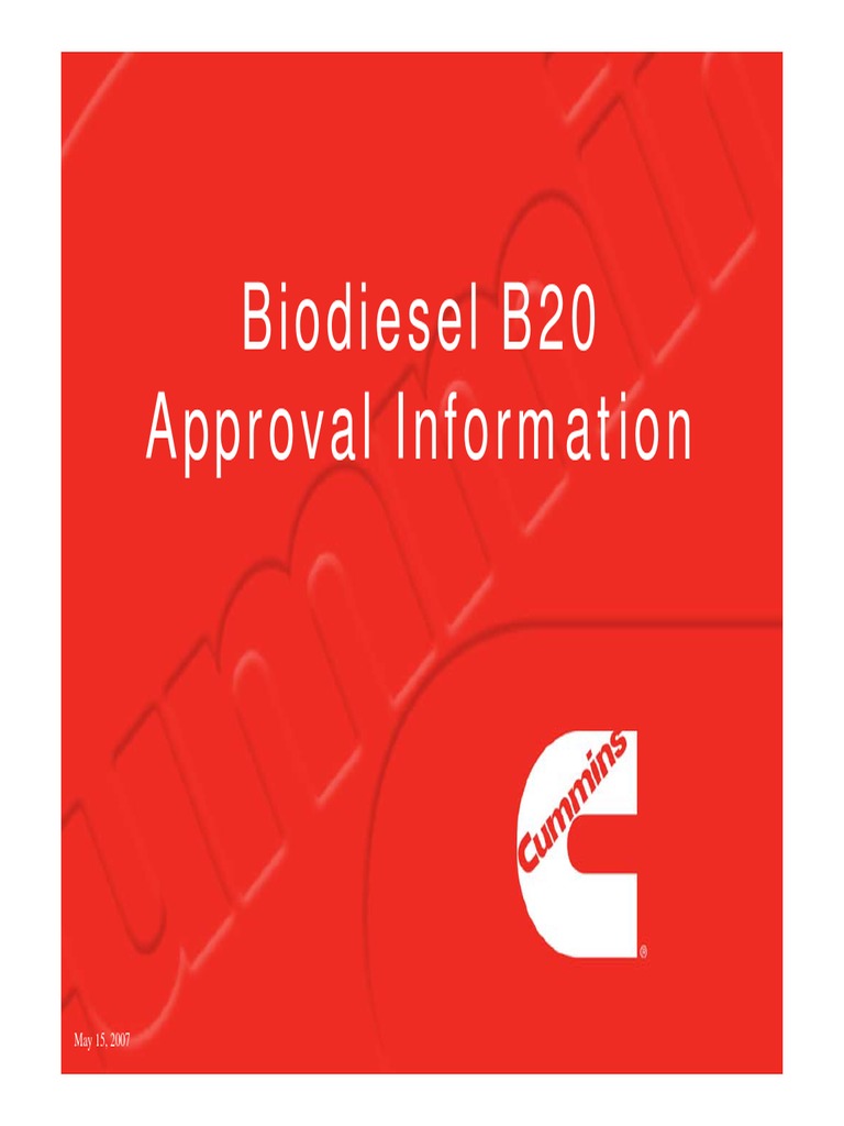 BIODIESEL - BD20 in Industrial Apllications 200705 | PDF | Biodiesel ...