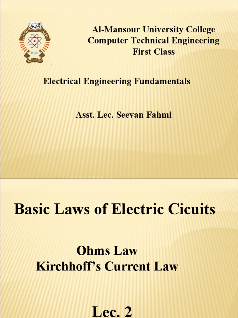Lesson 2 Ohms Law | PDF | Electrical Resistance And Conductance | Electrical Resistivity And ...