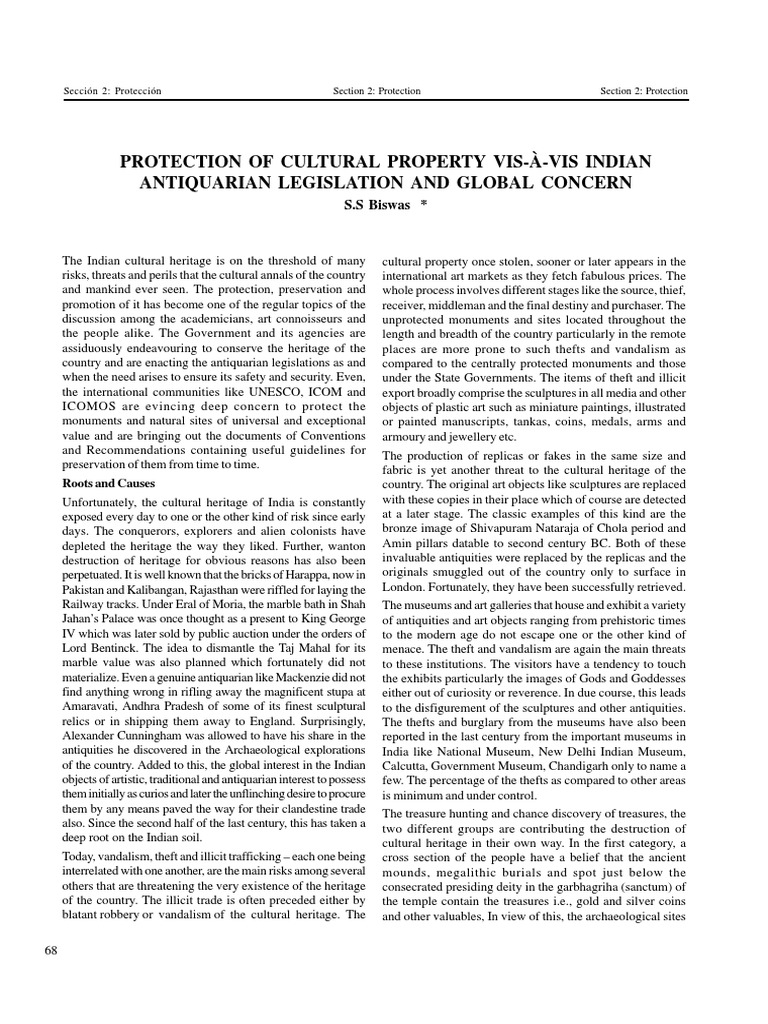Protection of India's Cultural Heritage | PDF | Cultural Heritage ...