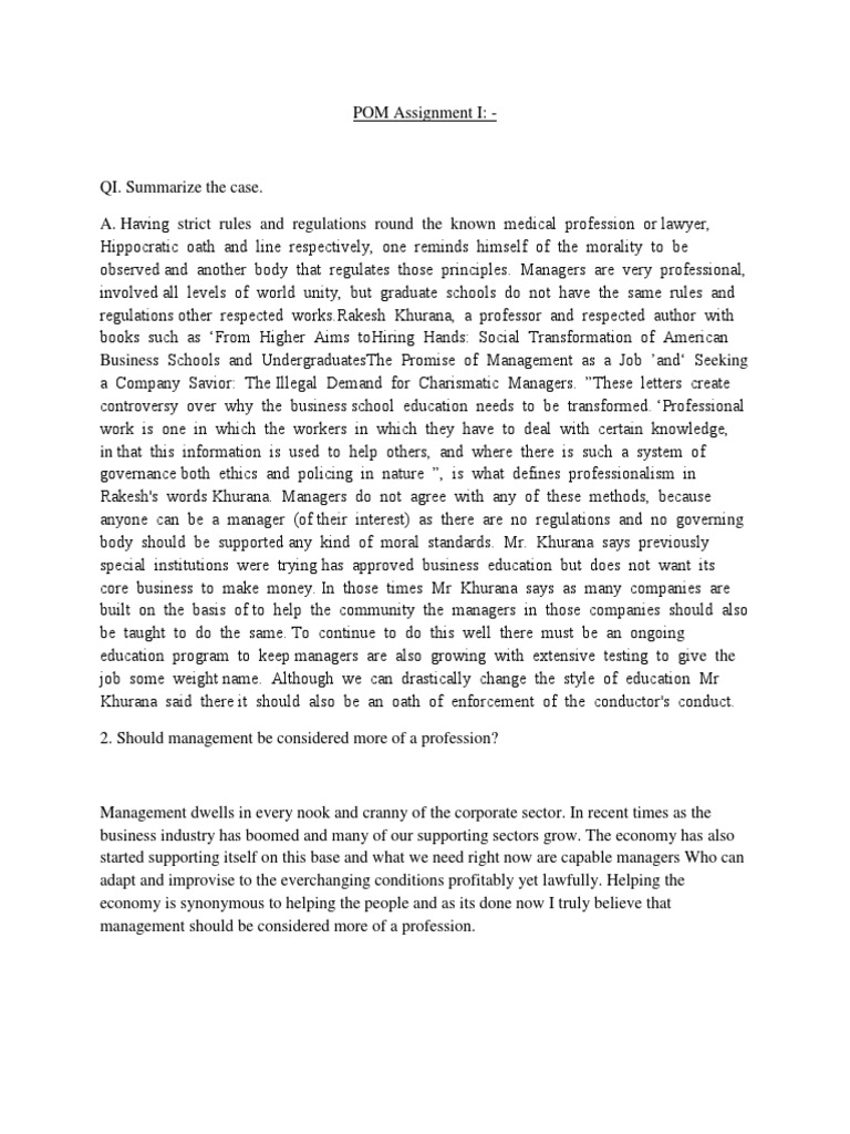 POM Assignment I | PDF | Economies