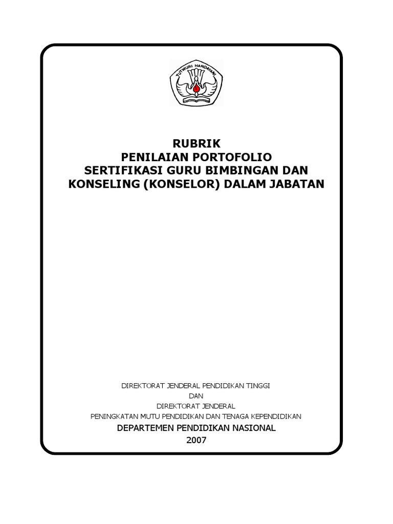Rubrik Penilaian Portofolio Guru BK | PDF