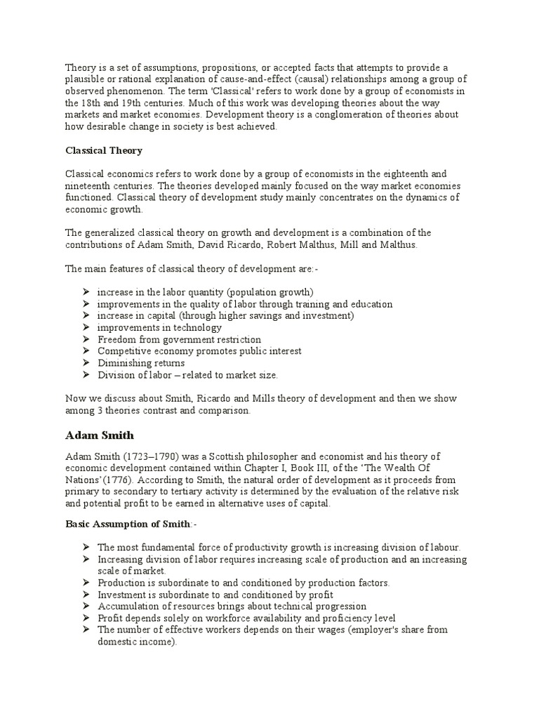 Classical Theory | PDF | Economic Growth | Capitalism