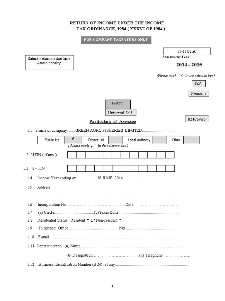 Company Tax Return Form | PDF | Equity (Finance) | Expense