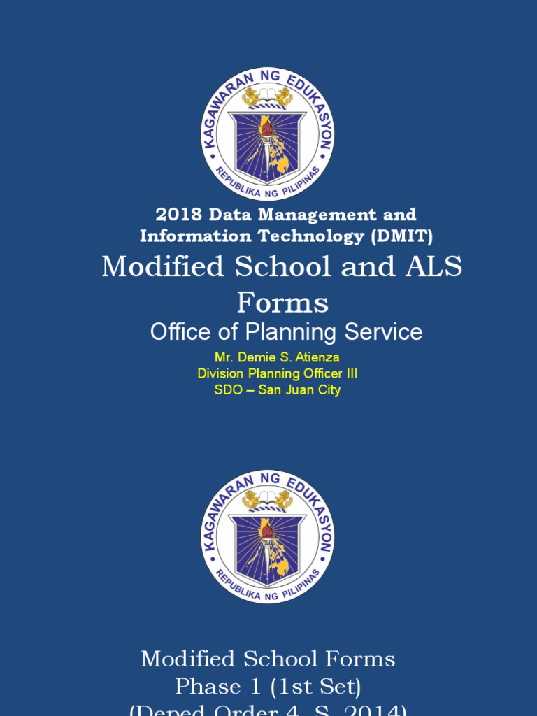 Modified School and ALS Forms: Office of Planning Service | PDF | Birth ...