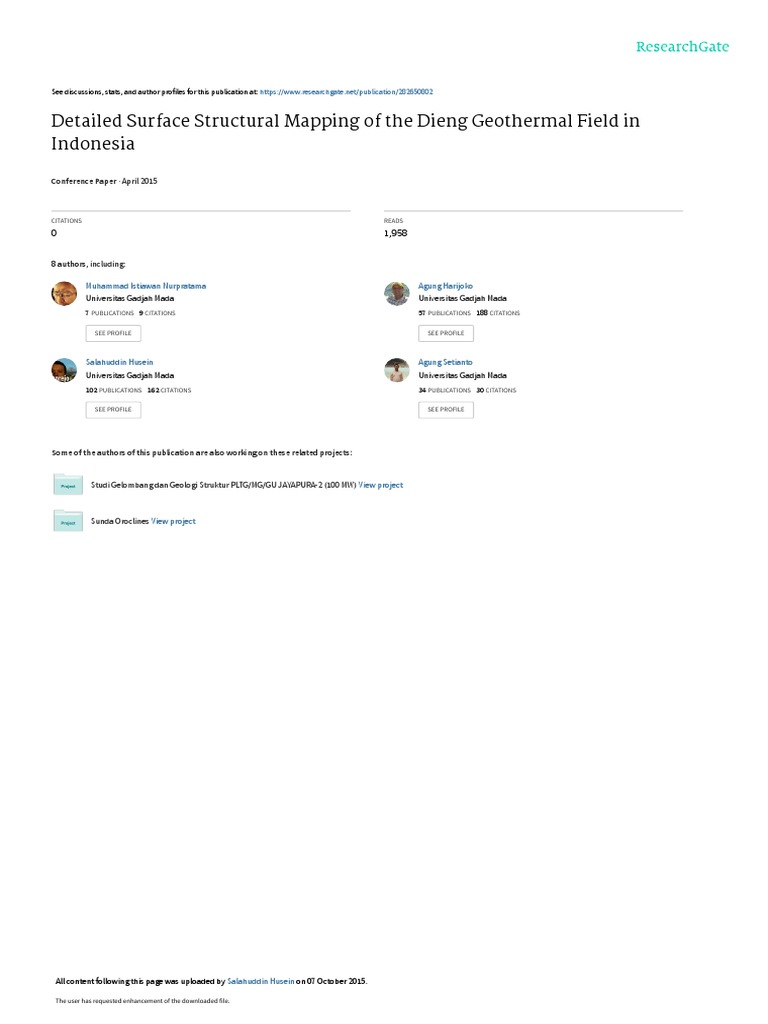 Dieng Geothermal Field Mapping | PDF | Geomorphology | Fault (Geology)