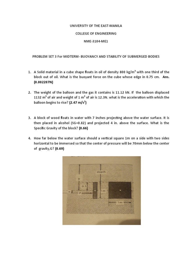 Buoyancy and stability problems | PDF