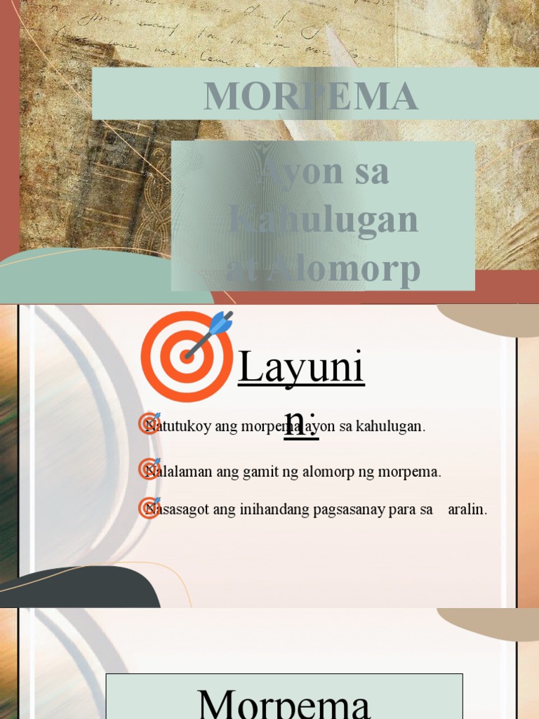 Morpema Ayon Sa Kahulugan at Alomorp (Julie Ann M. Guinucud) | PDF