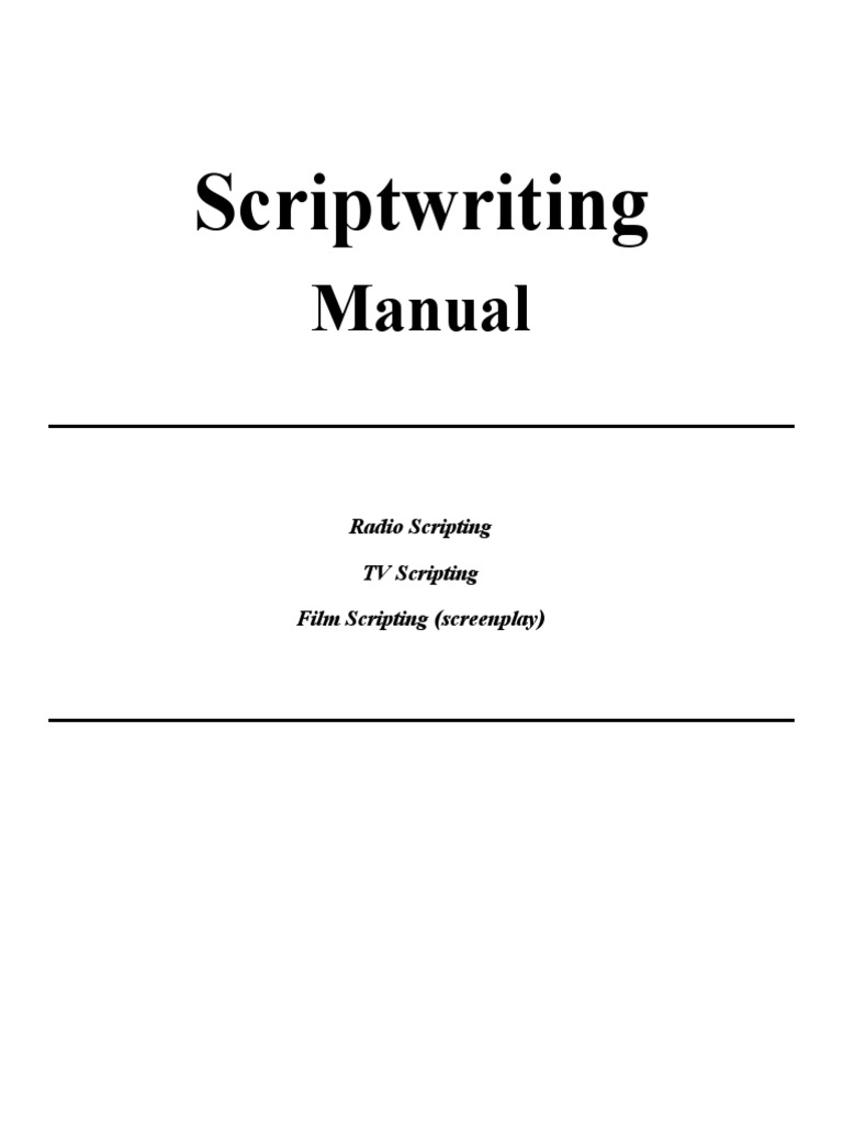 Scriptwriting: Manual | Download Free PDF | Screenplay | Voice Over