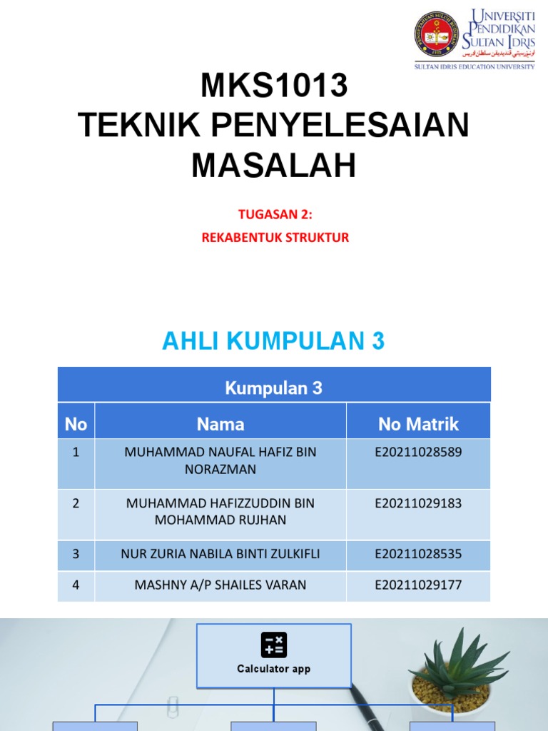 Group 3 - Tugasan 2 - Rekabentuk Struktur | PDF | Computing | Computer Engineering