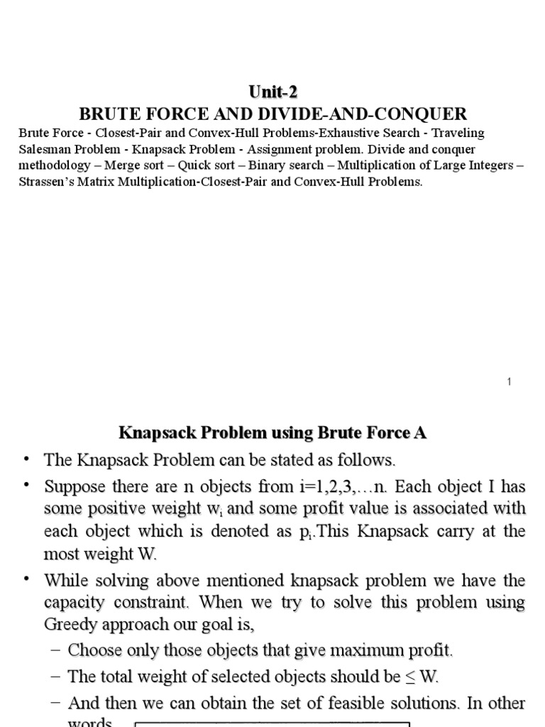 Divide and Conquer Techniques | PDF | Applied Mathematics ...