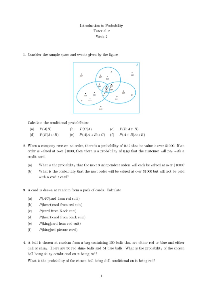 Tutorial 2 | PDF | Probability