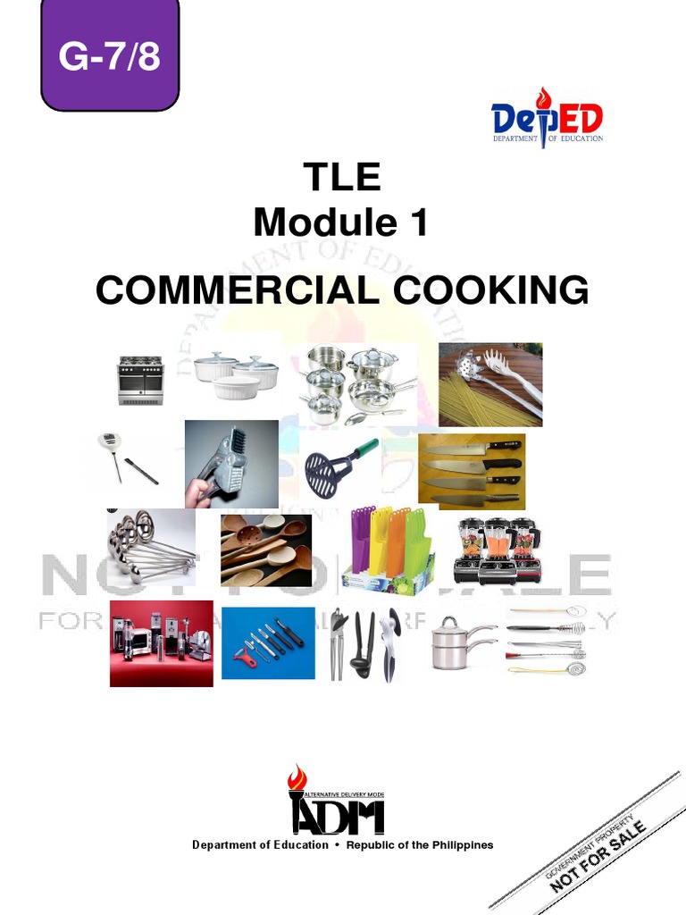 TLE G 7 - 8 Module 1 Commercial Cooking - Week 1 Concept of Cookery ...