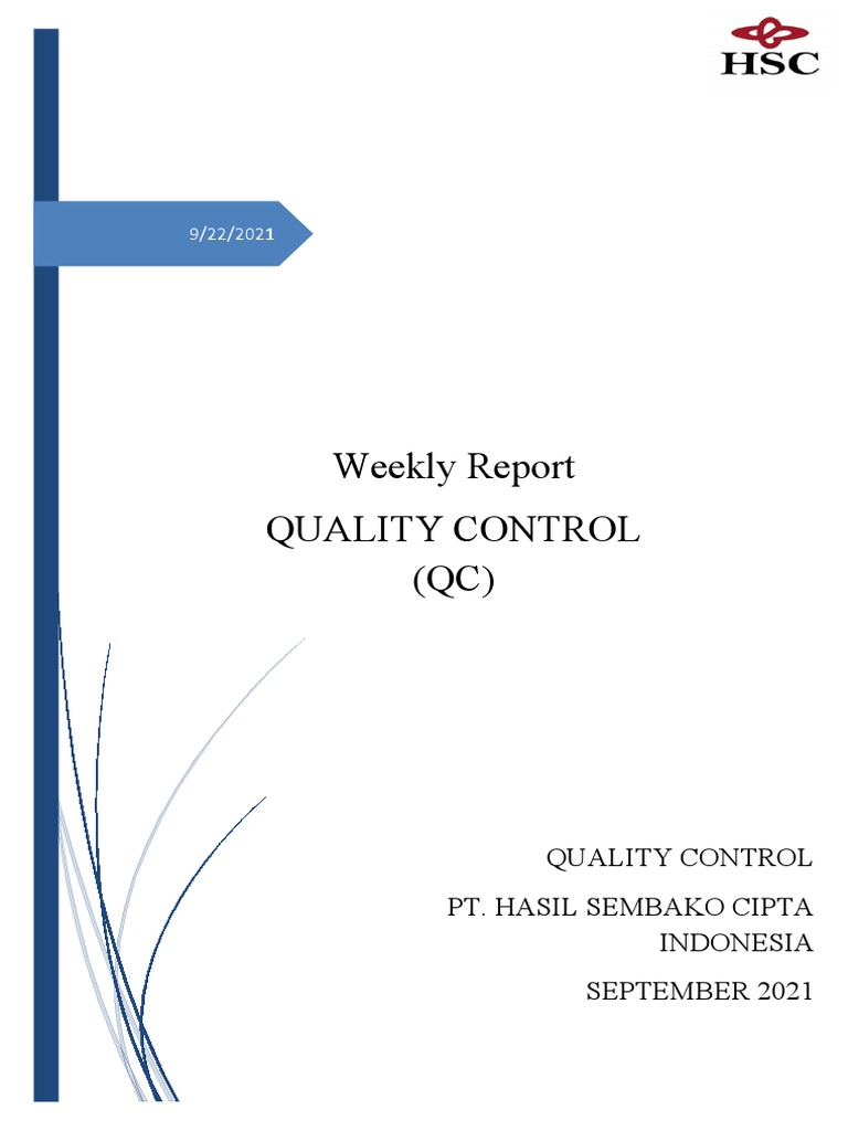Weekly QC Report - PT Hasil Sembako | PDF