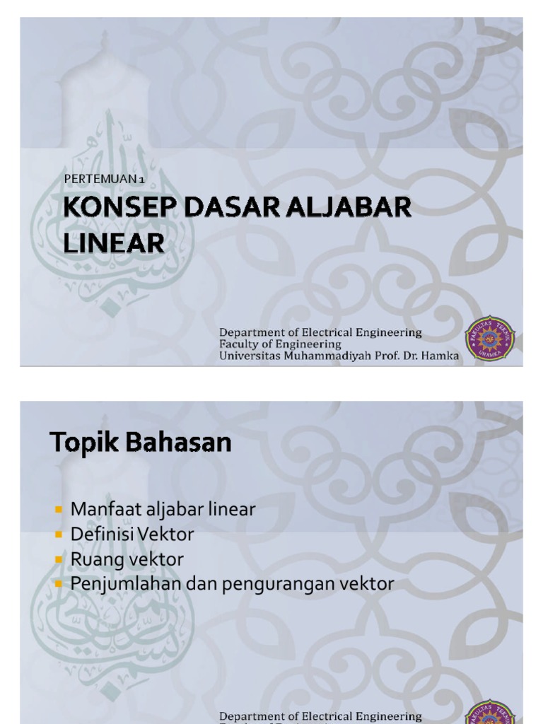 Konsep Dasar Aljabar Linear | PDF
