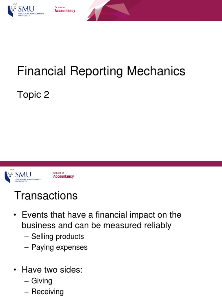 2 - FSA1 Handout (Topic 2) - Mechanics | PDF | Debits And Credits | Depreciation