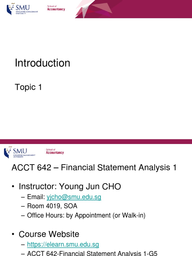 2 - FSA1 Handout (Topic 1) - Intro | PDF | Equity (Finance) | Retained ...