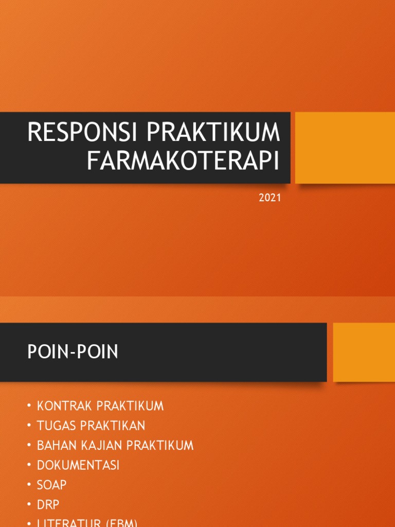 Responsi Praktikum Farmakoterapi | PDF | Pengembangan Diri | Kesehatan Holistik