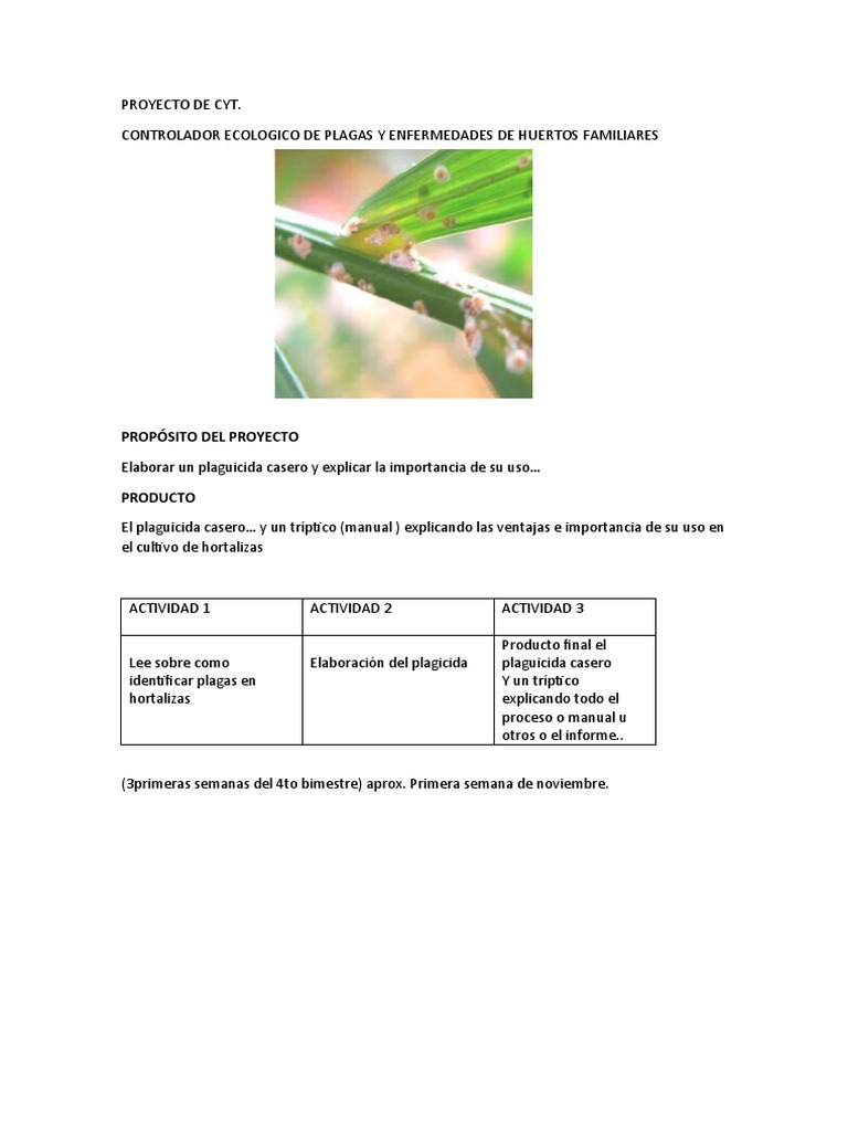 Controlador Ecologico de Plagas de Huertos Familiares | PDF | Plaga ...