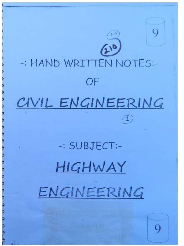 Hand Written Notes On Highway and Traffic Engineering | PDF