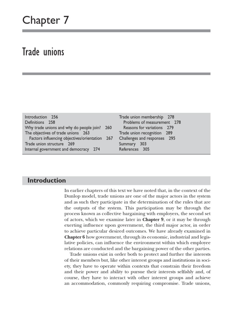 Trade Unions | PDF | Trade Union | Employment