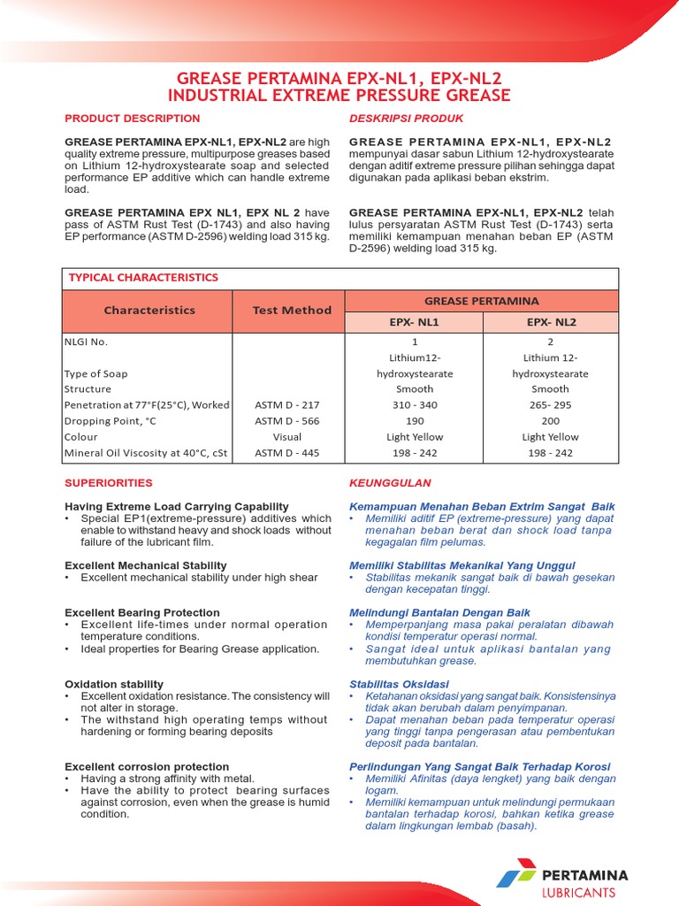 Grease Pertamina EPX NL1 EPX NL2 | PDF