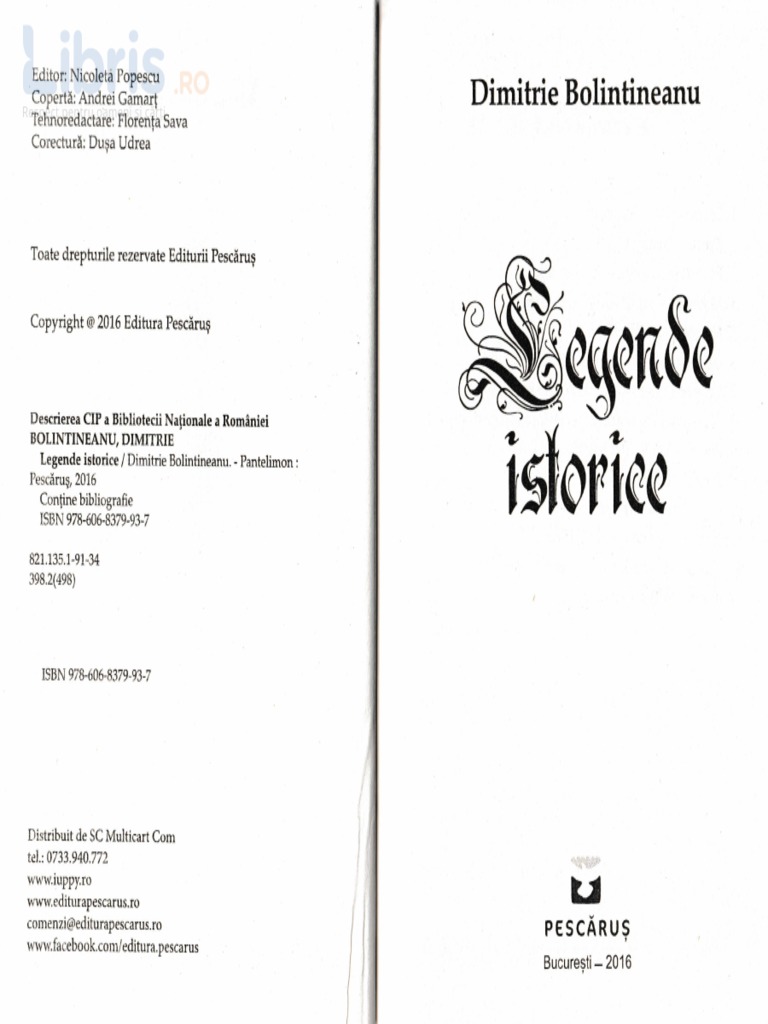 Legende Istorice - Dimitrie Bolintineanu | PDF