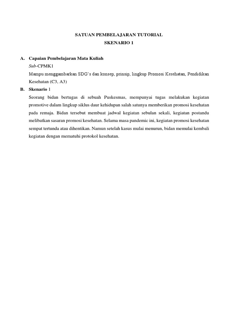 Skenario Tutorial | PDF