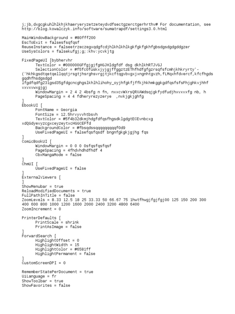 SumatraPDF Settings | PDF | E Books | Electronic Paper Technology SumatraPDF Settings | PDF | E Books | Electronic Paper Technology