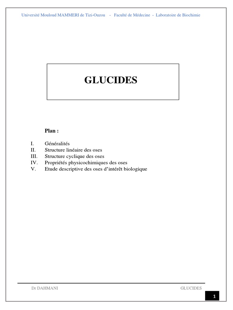 Structure Des Glucides | PDF | Glucide | Glucose