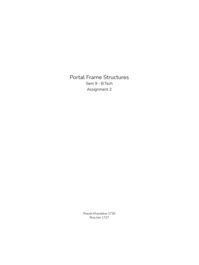 Portal Frame Report | PDF | Framing (Construction) | Roof