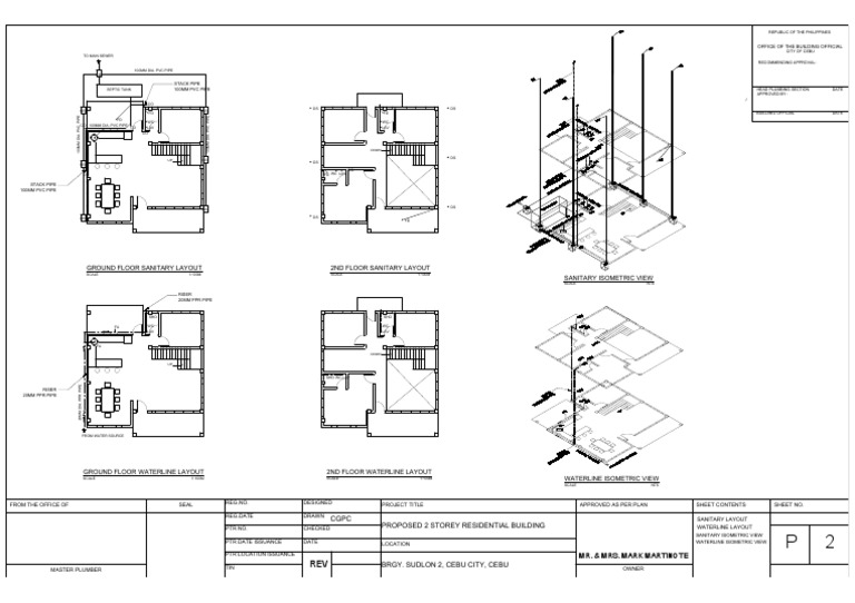 Sanitary Isometric View Ground Floor Sanitary Layout 2Nd Floor Sanitary ...