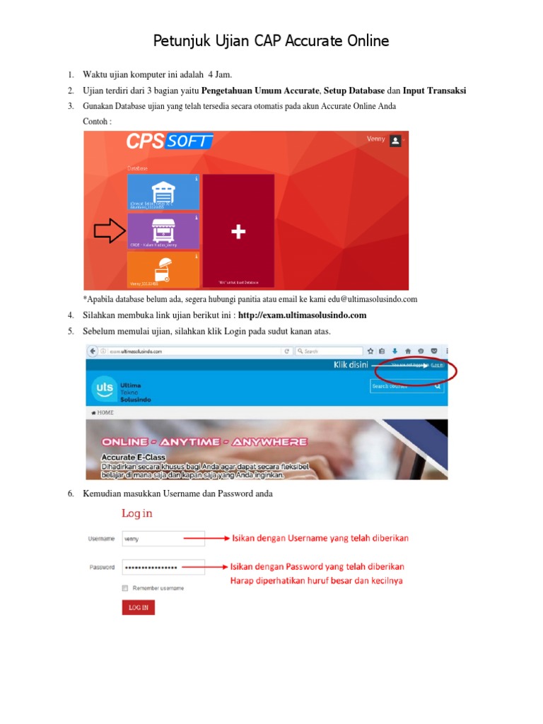 Petunjuk Ujian CAP Accurate Online | PDF