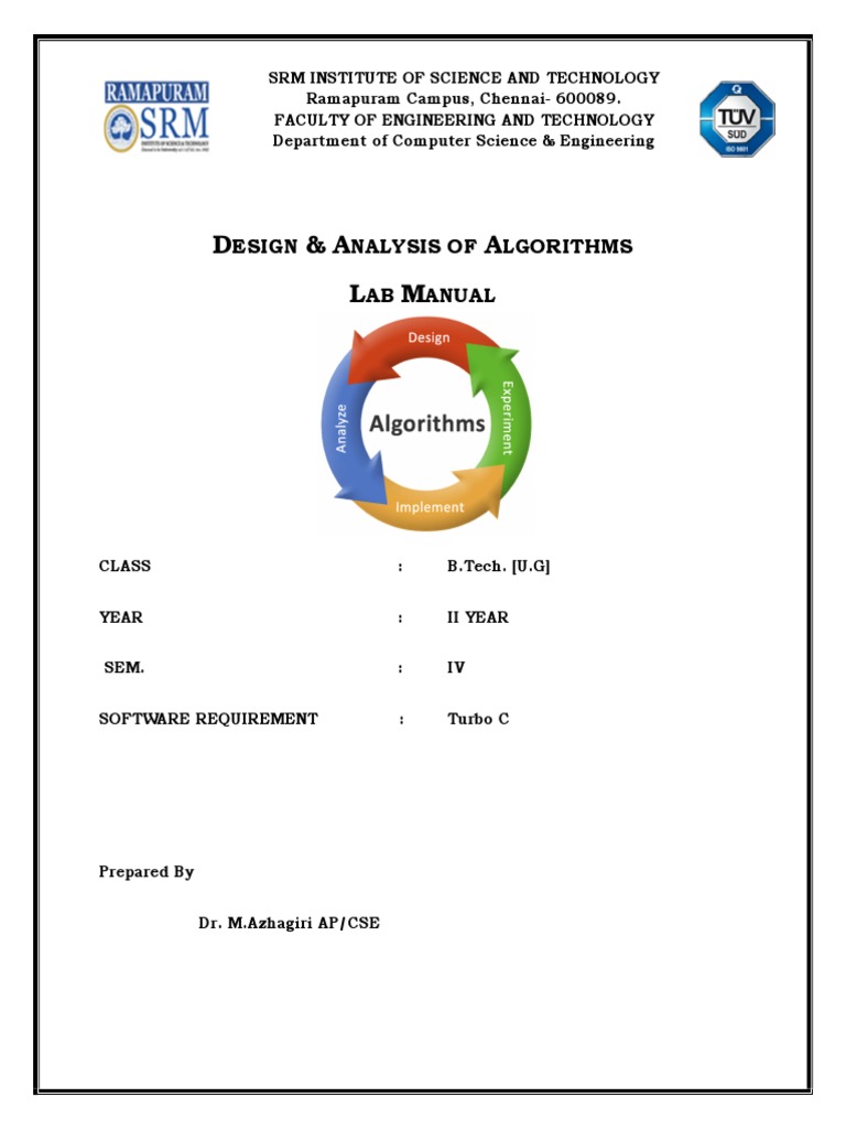 Design & Analysis of Algorithms Lab Manual | PDF | Computer Programming ...