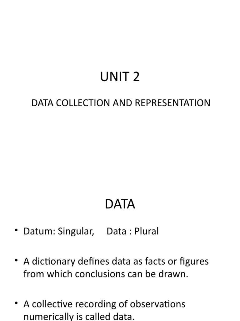 Unit 2: Data Collection and Representation | PDF | Data | Scientific Method