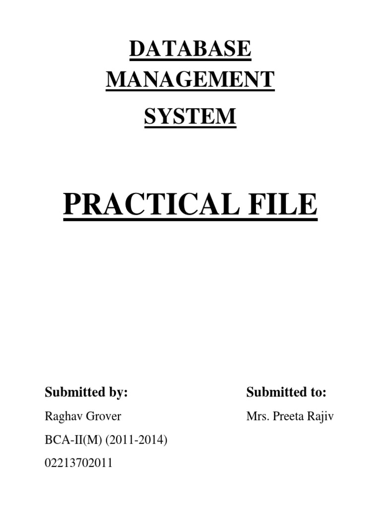 DBMS Practical File | PDF | Information Retrieval | Software Design DBMS Practical File | PDF | Information Retrieval | Software Design